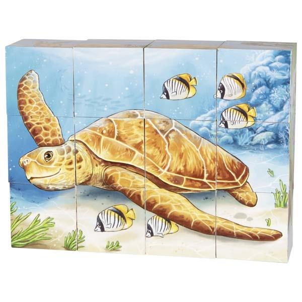 Goki - Cube Puzzle Australian Animals - Wooden World