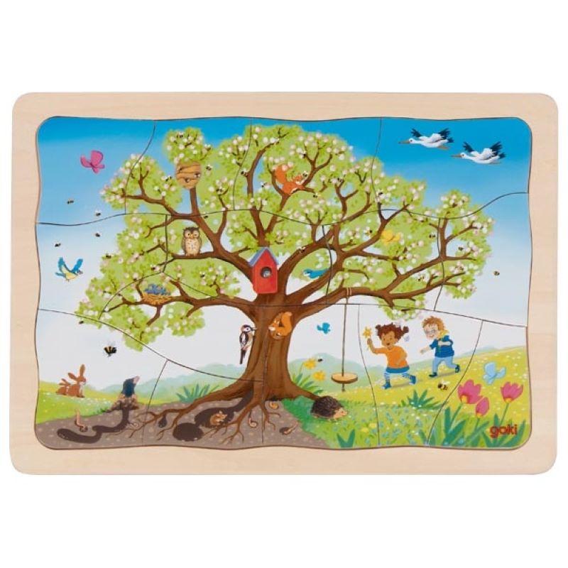 Goki - Wooden Layer Puzzle Apple Tree - Wooden World