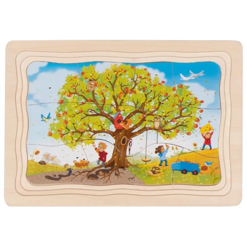 Goki - Wooden Layer Puzzle Apple Tree - Wooden World