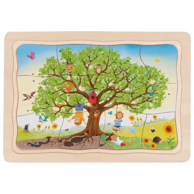 Goki - Wooden Layer Puzzle Apple Tree - Wooden World