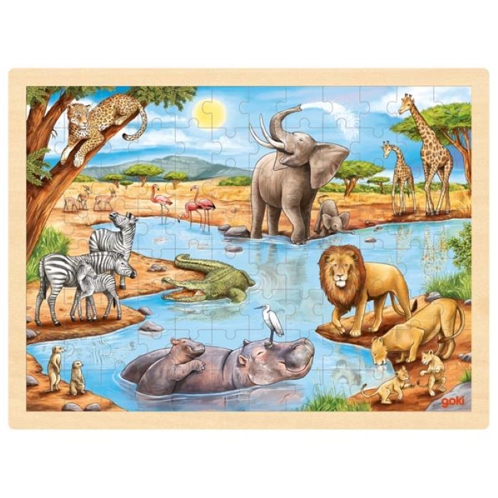 Goki - Wooden Puzzle African Savannah - Wooden World