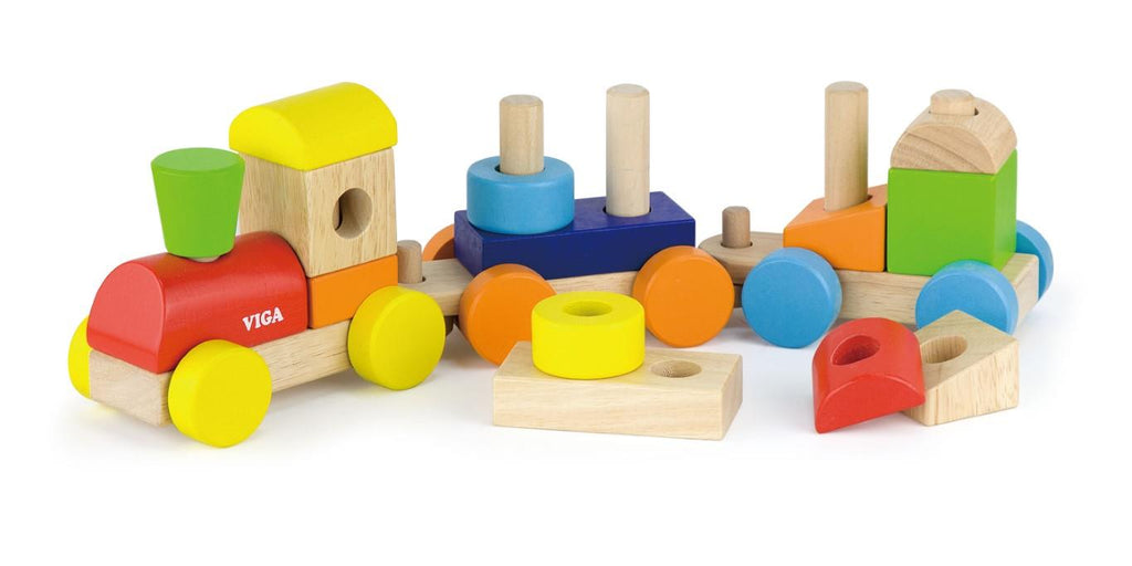 Viga Toys - Wooden Stacking Train - Wooden World