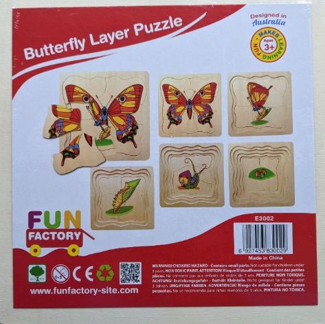 Fun Factory - Wooden Lifecycle Puzzle Butterfly - Wooden World